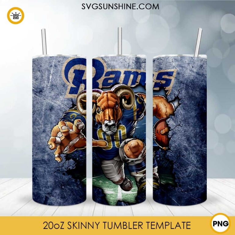 Los Angeles Rams 20oz Skinny Tumbler Template PNG, Rams Football ...