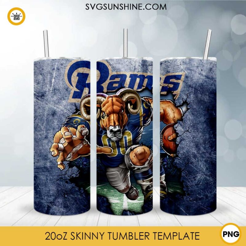 Los Angeles Rams 20oz Skinny Tumbler Template PNG, Rams Football ...