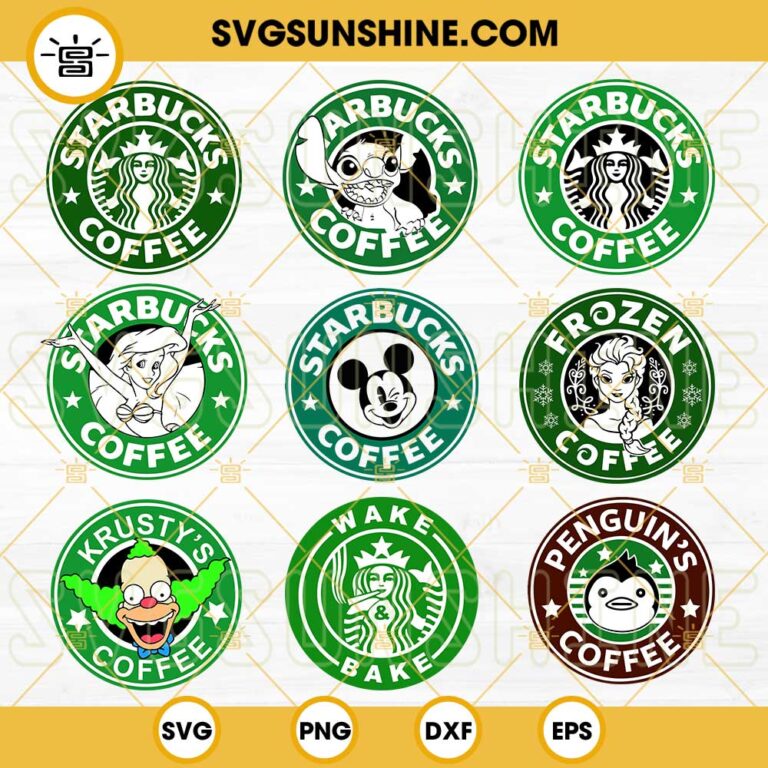 Starbucks Coffee Bundle SVG, Disney Starbucks Cup SVG Bundle, Starbucks ...