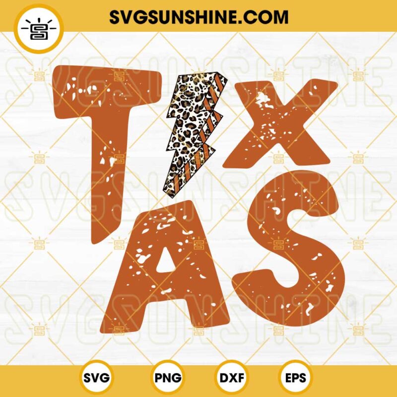 Texas Leopard Lightning Bolt SVG PNG DXF EPS Cut Files For Cricut ...