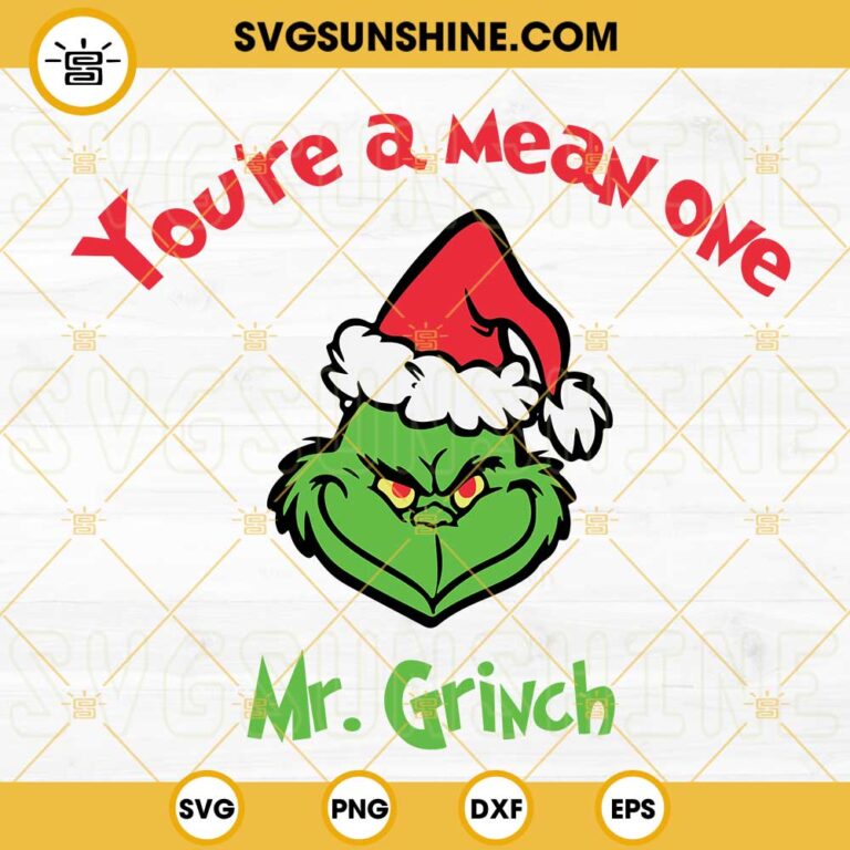 The Grinch SVG, Grinch Santa Hat SVG, Grinch Christmas SVG