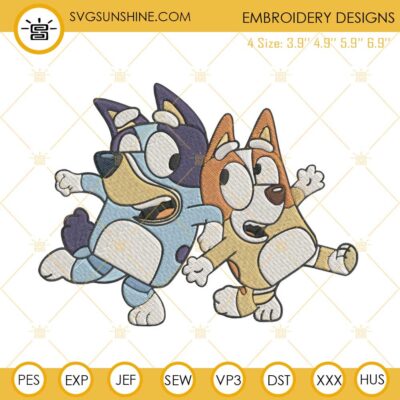 Bluey And Bingo Machine Embroidery Design File