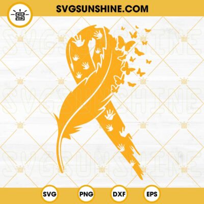 Childhood Cancer Ribbon SVG, Gold Cancer Ribbon SVG, Childhood Cancer ...