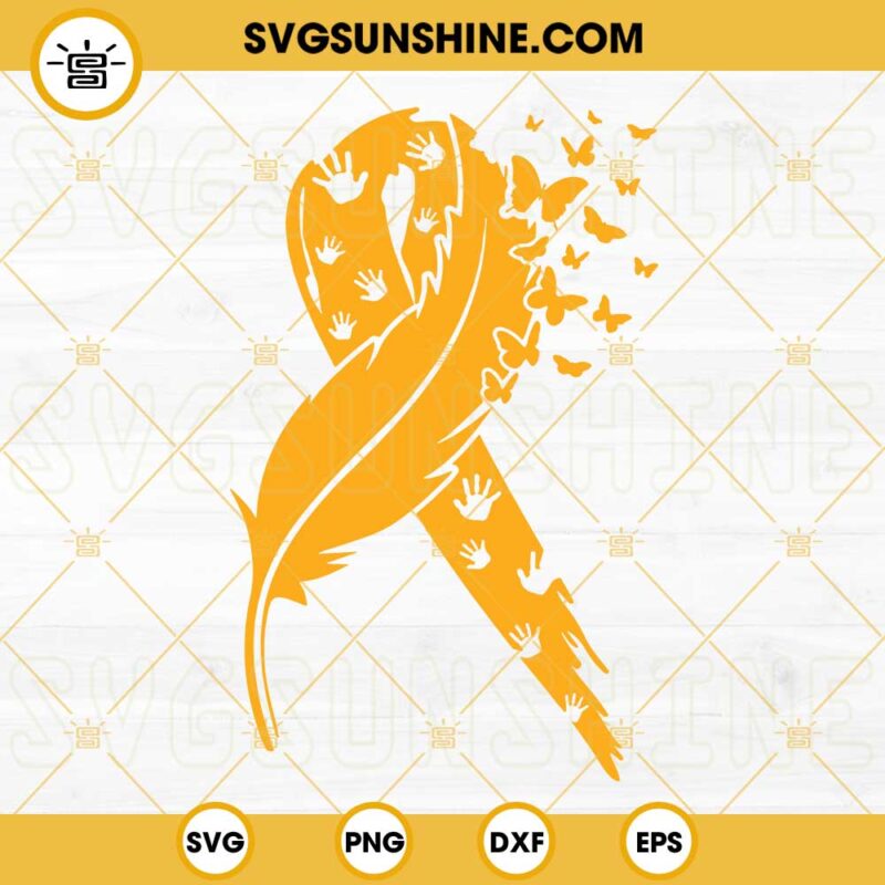 Childhood Cancer Ribbon SVG, Gold Cancer Ribbon SVG, Childhood Cancer ...