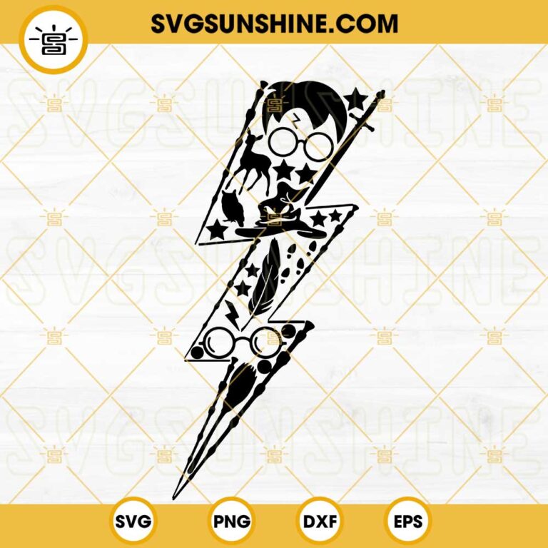 Harry Potter Lightning Bolt SVG DXF EPS PNG Cricut Silhouette