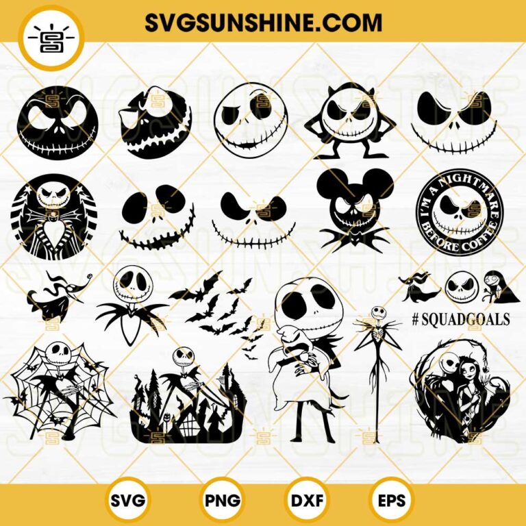 Jack Skellington SVG Bundle, Jack Skellington SVG DXF EPS PNG Cricut ...