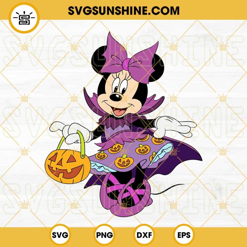 Minnie Mouse Witch Halloween SVG PNG DXF EPS Cut Files For Cricut ...