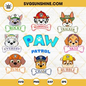 Paw Patrol SVG Bundle, Paw Patrol SVG PNG DXF EPS Cut Files For Cricut ...