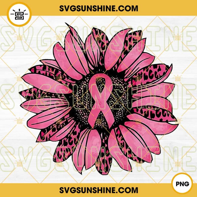 Pink Leopard Sunflower Breast Cancer PNG, Pink Ribbon PNG, Breast ...