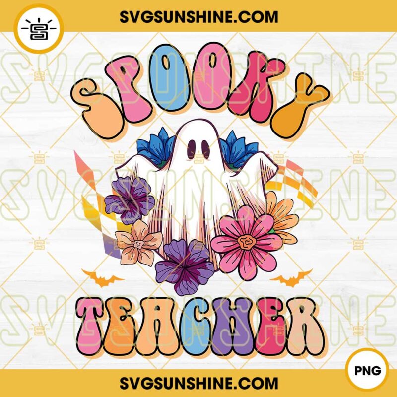 Spooky Teacher PNG, Spooky Floral Ghost Halloween PNG Designs ...