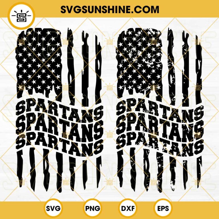 Michigan State Spartans American Flag SVG, Spartans Football SVG PNG ...