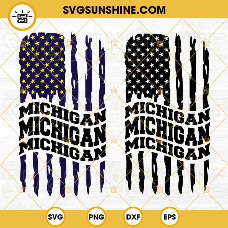 Michigan Wolverines American Flag SVG, Michigan Football SVG PNG DXF ...