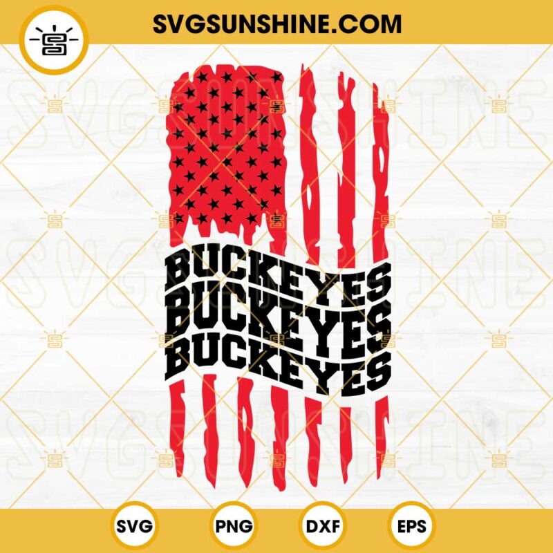 Ohio State Buckeyes American Flag SVG, Buckeyes Football SVG PNG DXF ...