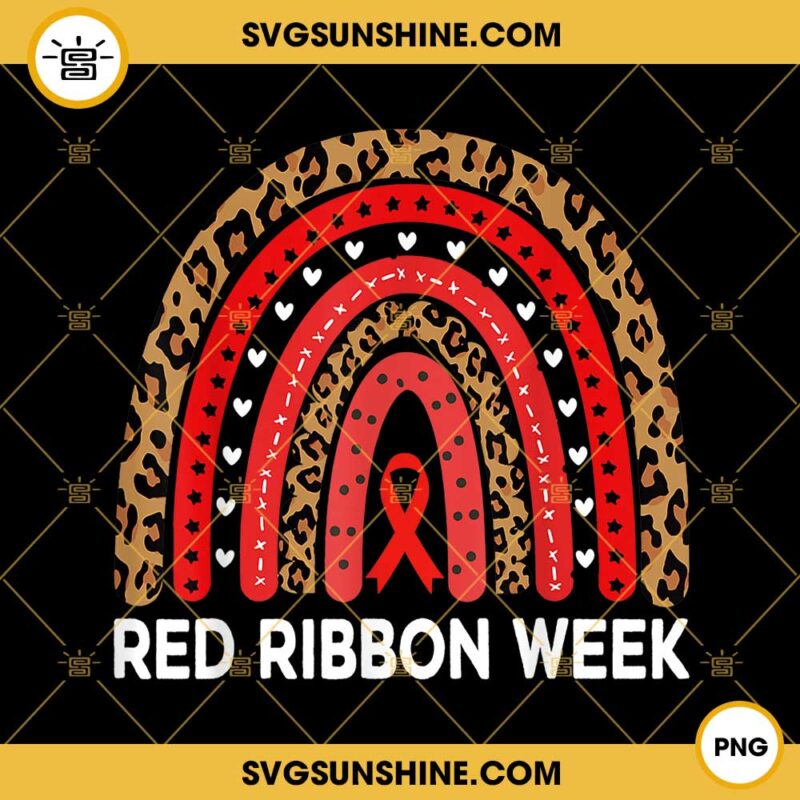 Red Ribbon Week Rainbow PNG, Red Ribbon Week PNG, We Wear Red PNG, Red ...