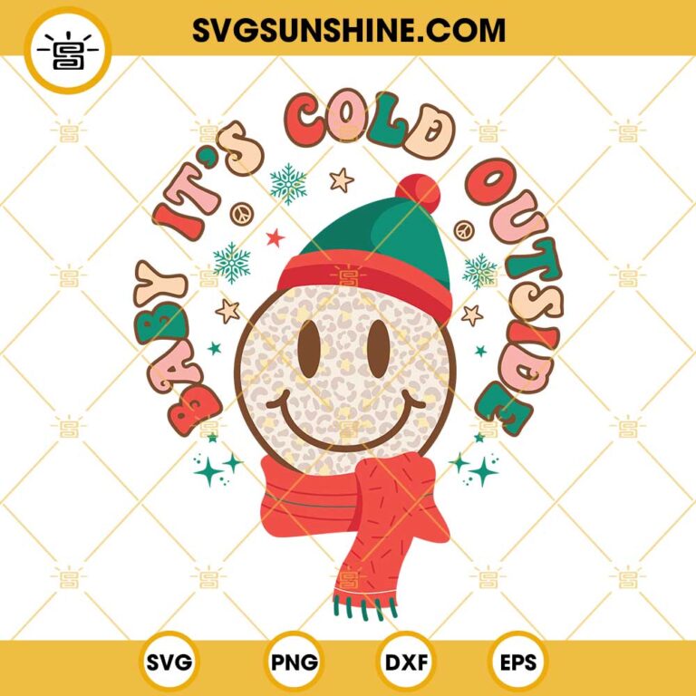Snowman Face Baby It's Cold Outside PNG File Digital Download