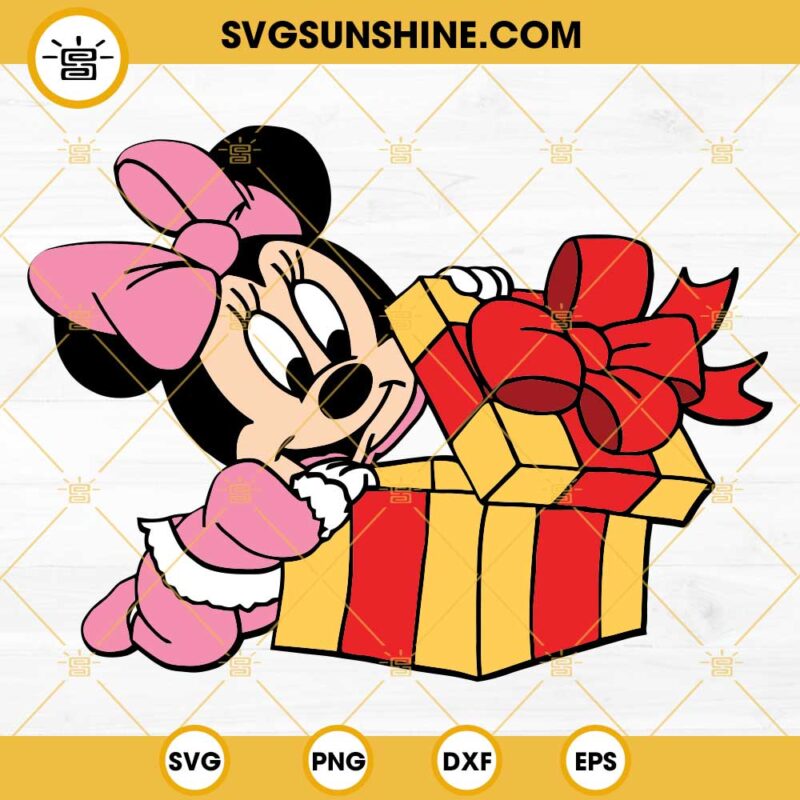 Baby Minnie SVG, Christmas Baby Minnie Mouse SVG PNG DXF EPS Cut Files