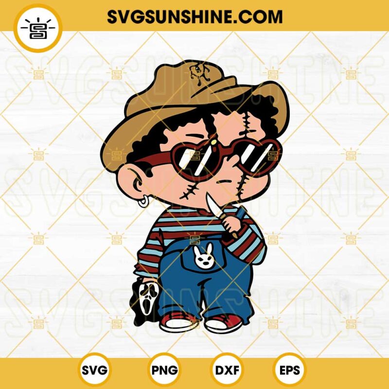 Baby Bad Bunny Chucky SVG, Baby Benito Halloween SVG PNG DXF EPS Cricut ...