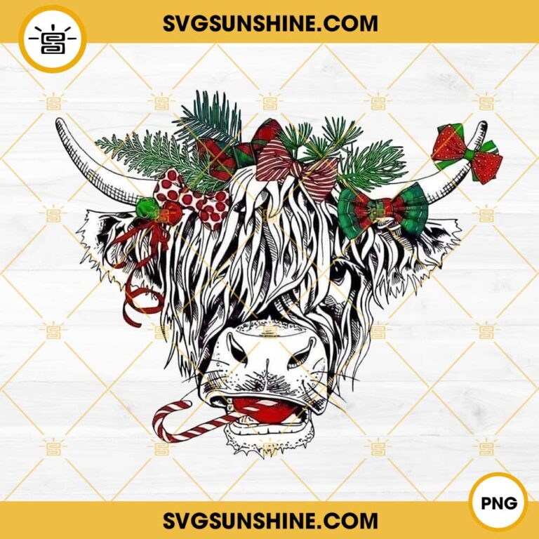 Bison Christmas PNG, Bison Cow Merry Christmas PNG
