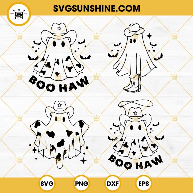 Boot Scootin Spooky Western Ghost SVG, Halloween Cowboy Ghost SVG ...