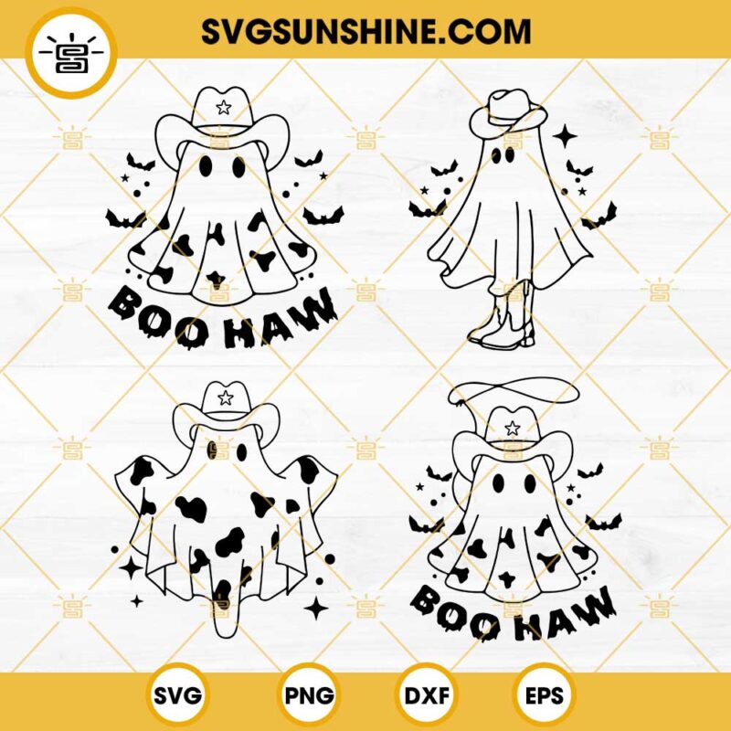 Boot Scootin Spooky Western Ghost SVG, Halloween Cowboy Ghost SVG ...