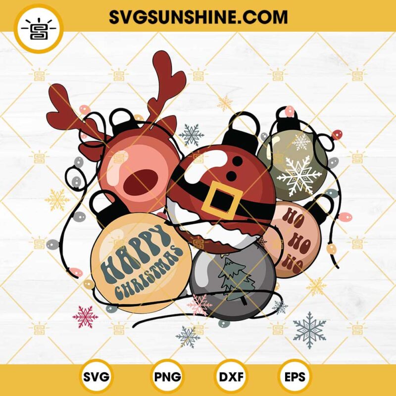 Christmas Ball Santa Claus SVG, Reindeer SVG, Ho Ho Ho Christmas SVG ...
