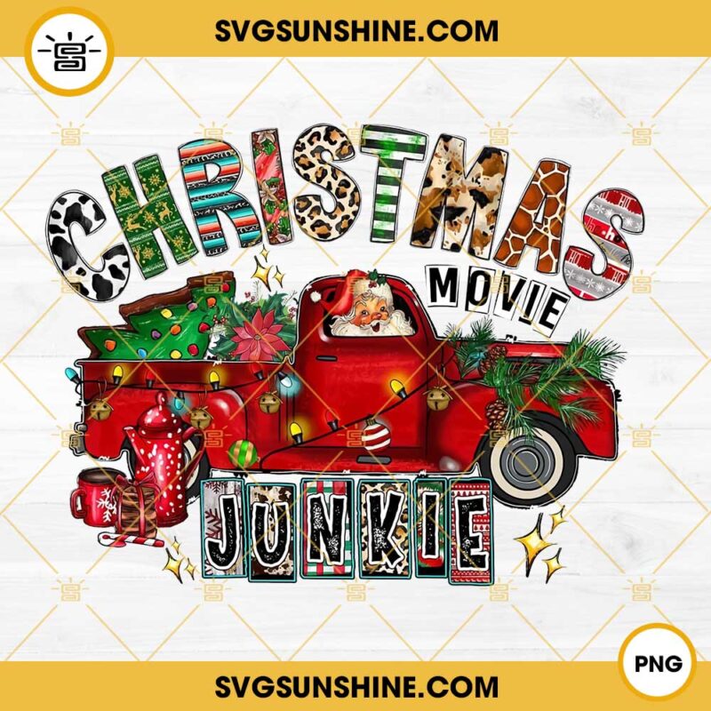 Christmas Movie Junkie Truck PNG, Santa Christmas PNG