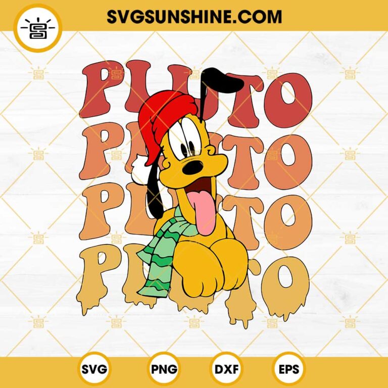 Christmas Pluto Face Santa Hat SVG, Disney Pluto Merry Christmas SVG ...