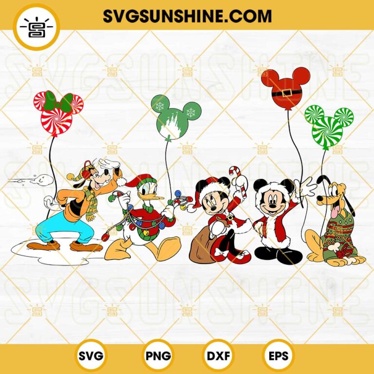 Christmas Disney Characters Face SVG Bundle, Disney Christmas SVG ...