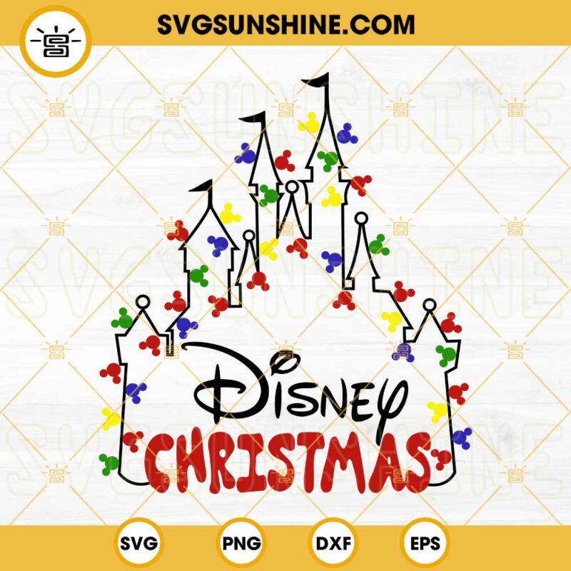 Disney Christmas SVG, Christmas Disney Castle Kingdom SVG, Disney ...