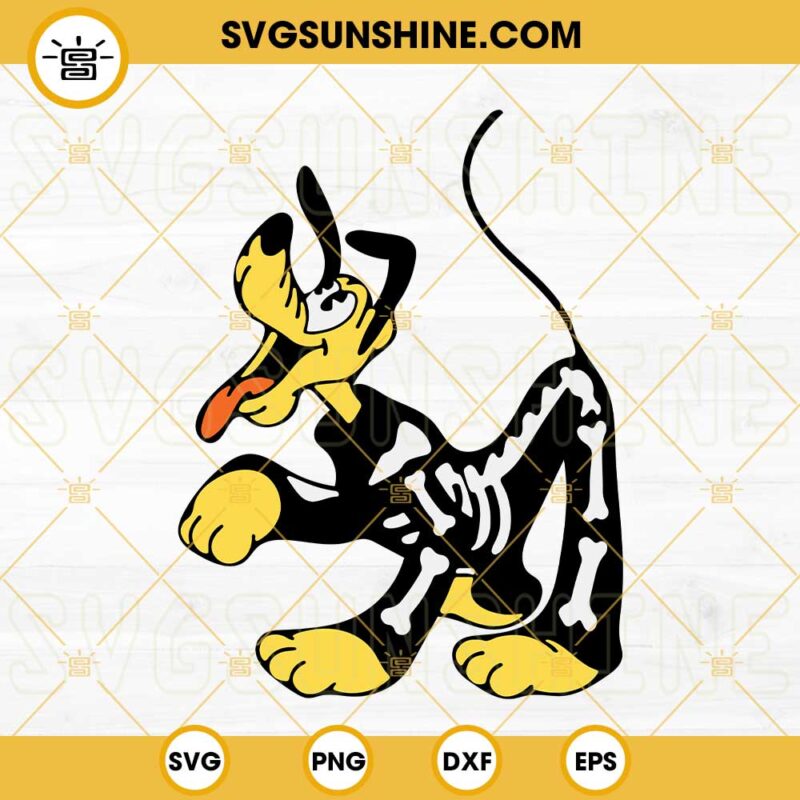 Disney Pluto Skeleton Halloween SVG PNG DXF EPS Cricut Silhouette ...