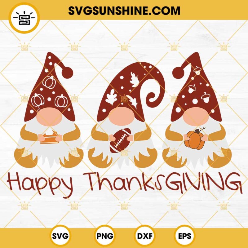 Gnomes Thanksgiving SVG, Gnome Fall SVG, Gnome Pumpkin SVG, Football ...
