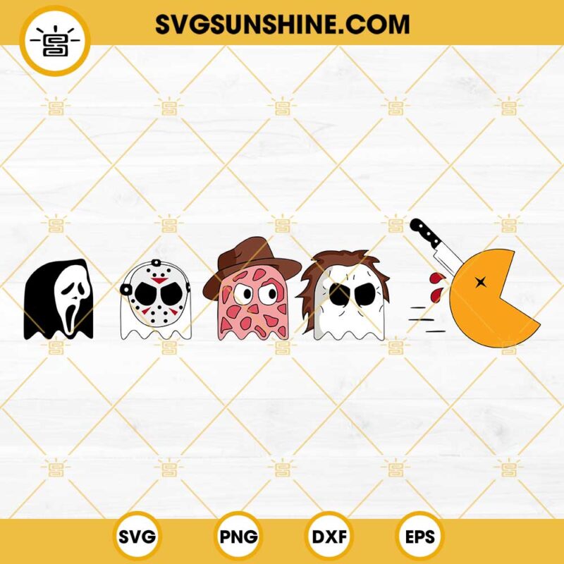 Halloween Horror Character Pac Man SVG, Cute Horror Character SVG PNG ...