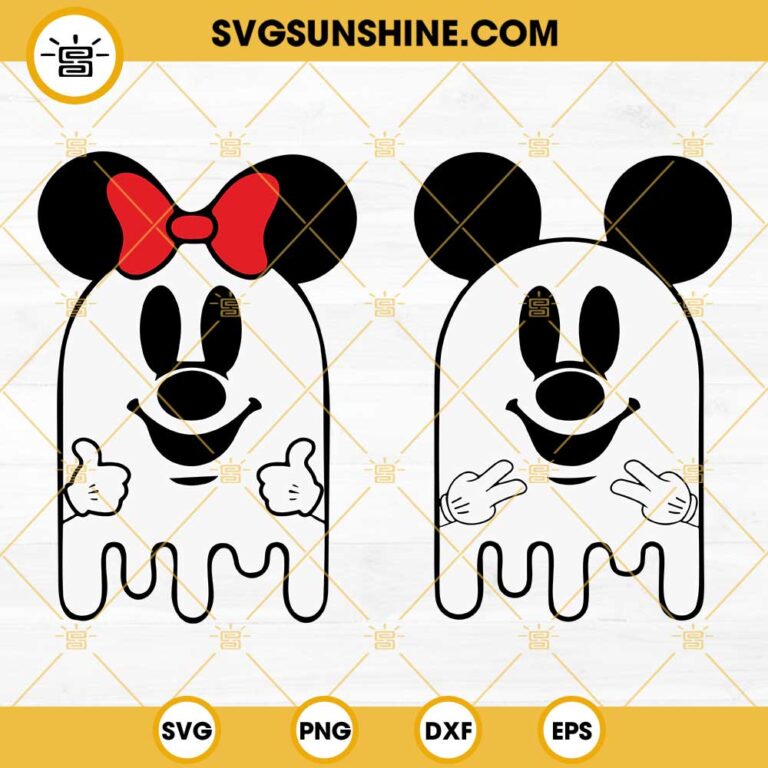 Halloween Mickey Minnie Ghost Bundle SVG, Mouse Head Ghost SVG, Mickey ...