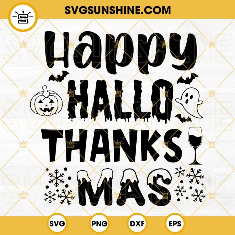 Gnome Happy Hallothanksmas SVG, Gnome SVG, Halloween SVG, Christmas SVG ...