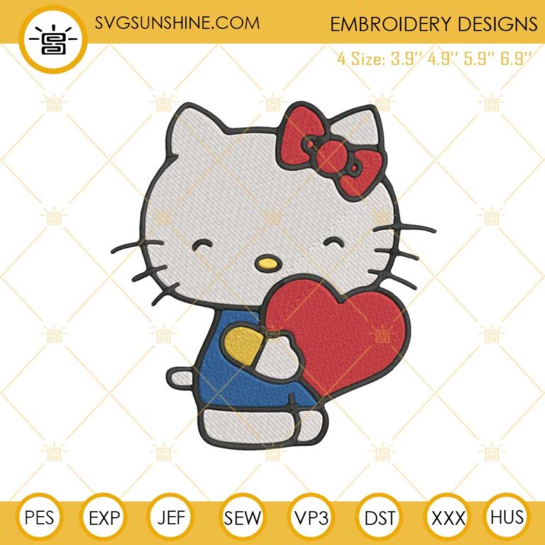 Hello Kitty Heart Embroidery Design File