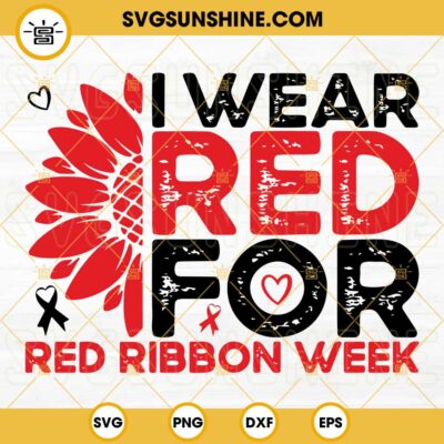 Red Ribbon Week American Flag SVG PNG DXF EPS Cut Files For Cricut ...