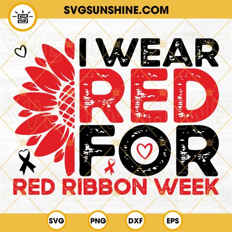 Red Ribbon Week American Flag SVG PNG DXF EPS Cut Files For Cricut ...