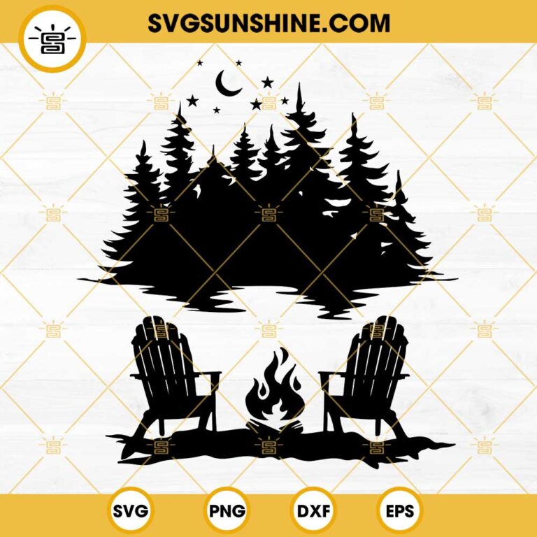 Lake Scene With Adirondack Chairs Campfire SVG, Lake And Forest Scene ... Lake Scene With Adirondack Chairs Campfire SVG, Lake And Forest Scene ...