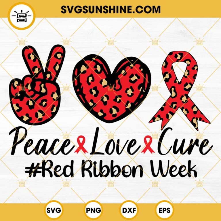 Red Ribbon Week Dinosaur SVG, I Wear Red For Red Ribbon Week SVG, Drug ...