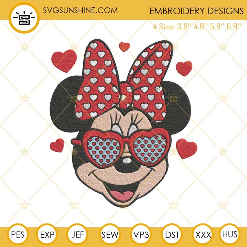 Minnie Mouse Valentines Day Embroidery Designs, Minnie Love Heart ...