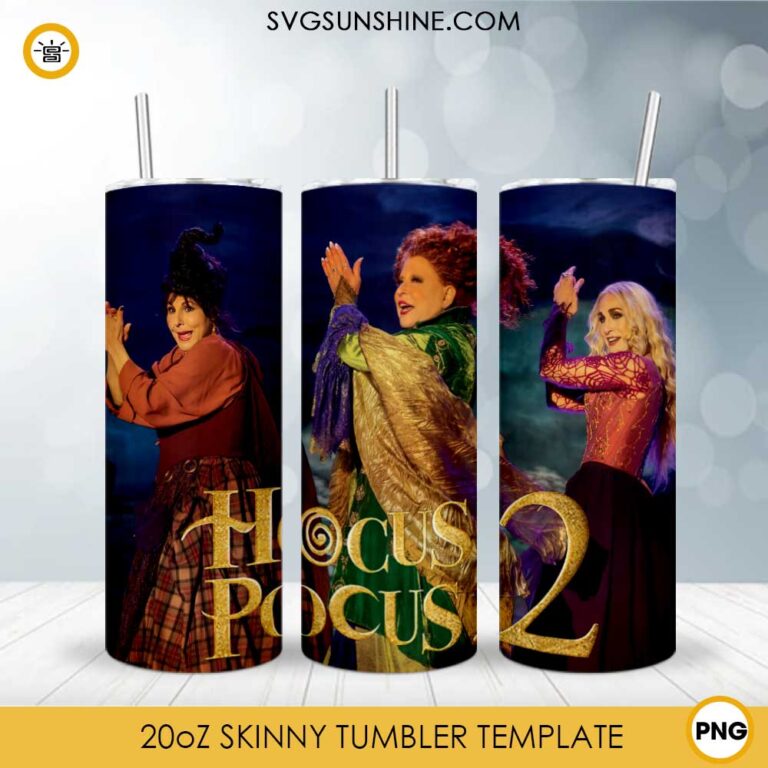 Hocus Pocus 2 Tumbler Wrap PNG, Hocus Pocus Skinny Tumbler 20oz Design ...