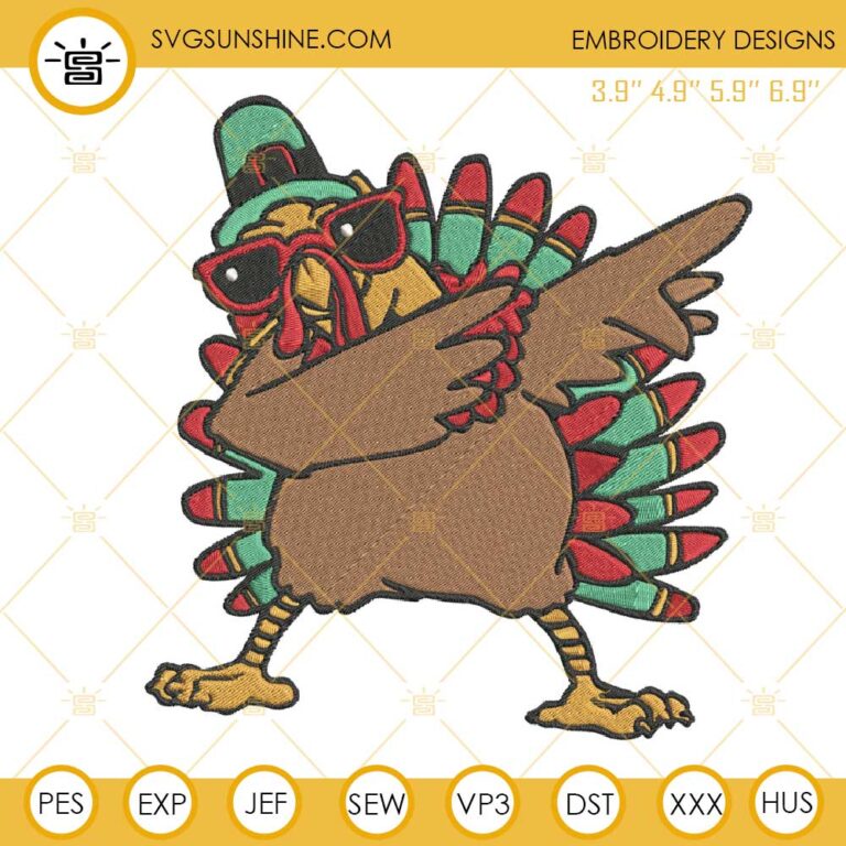 Gobble Til You Wobble Embroidery Design File, Thanksgiving Turkey ...