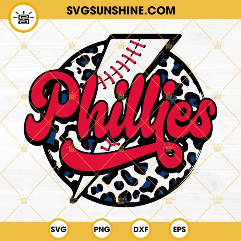 Phillies Baseball Lightning Bolt SVG, Philadelphia Phillies Leopard ...