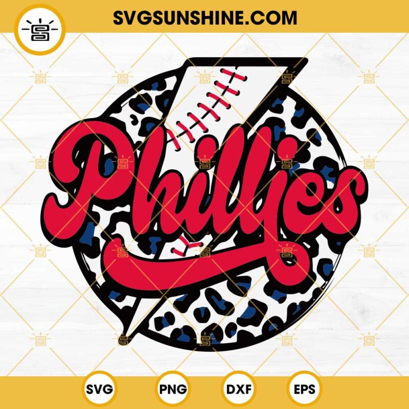 Phillies Baseball Lightning Bolt SVG, Philadelphia Phillies Leopard ...