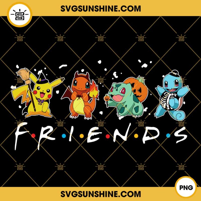 Pokemon Halloween PNG, Halloween Pokemon Pikachu Friends PNG File