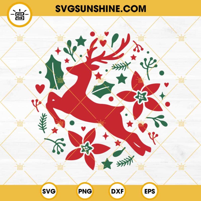 Deer Reindeer SVG, Reindeer Merry Christmas SVG, Reindeer Christmas SVG