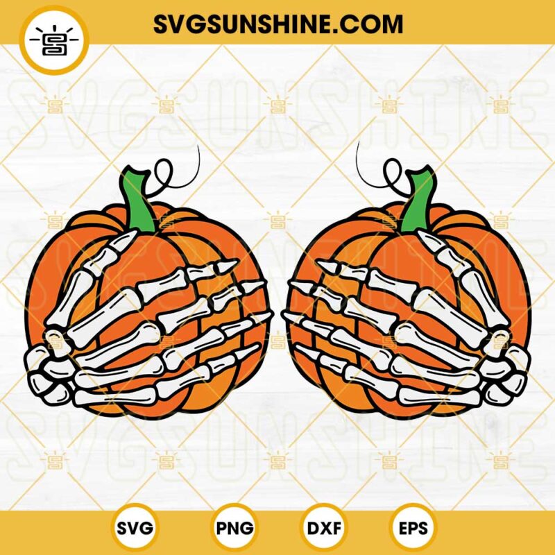Skeleton Hands Pumpkins SVG, Funny Pumpkin Halloween SVG, Skeleton ...