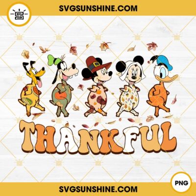 Thankful Mickey And Friends Turkey PNG, Happy Thanksgiving PNG ...