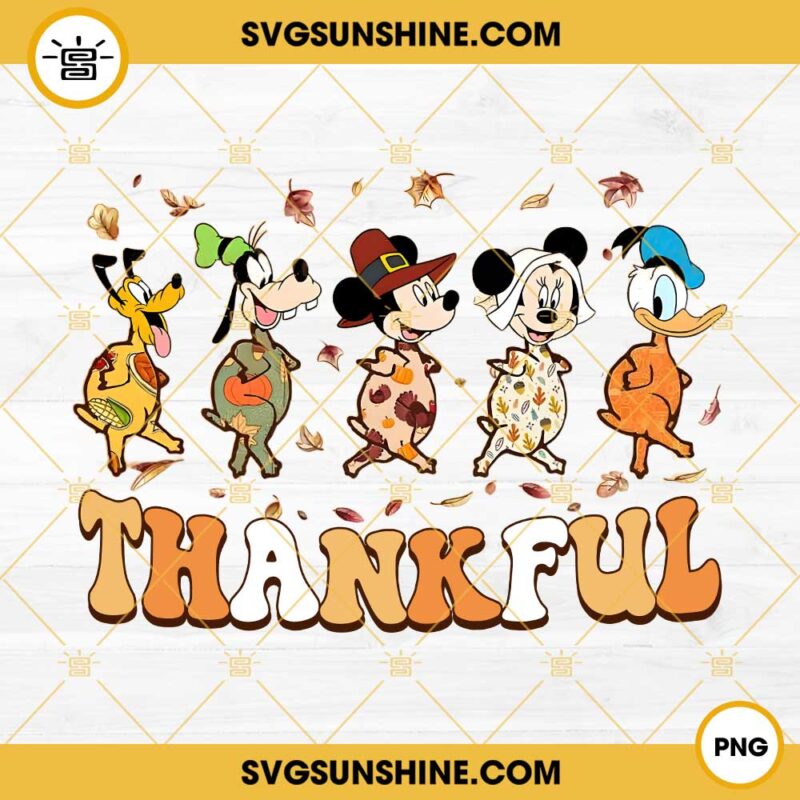 Thankful Mickey And Friends Turkey PNG, Happy Thanksgiving PNG ...