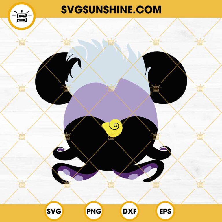Ursula SVG, Disney Mouse Ears Ursula SVG, Outline Ursula SVG, Little ...